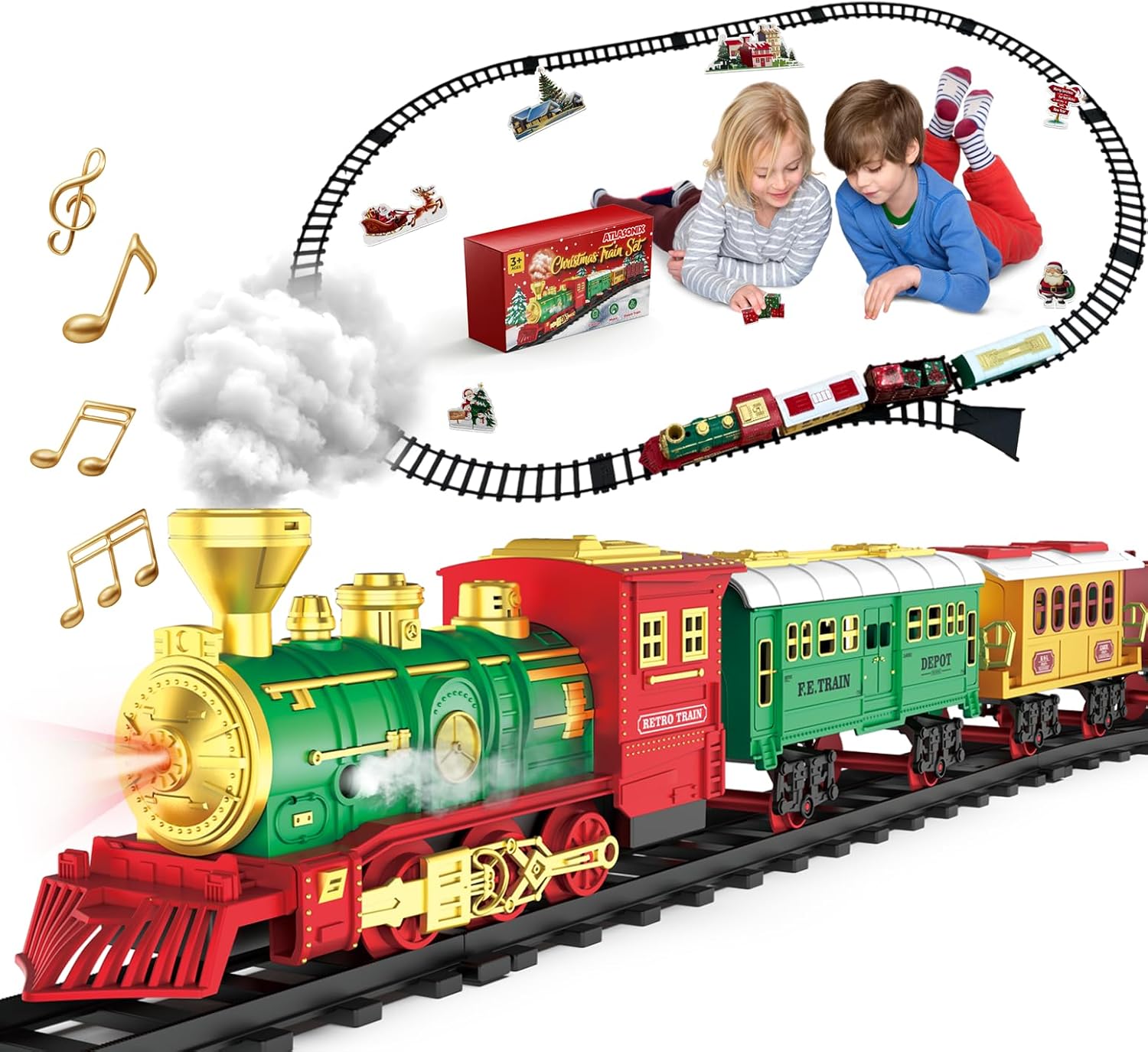 Amazon.com: Toy Train, Train Express Set with Lights & Sounds ...