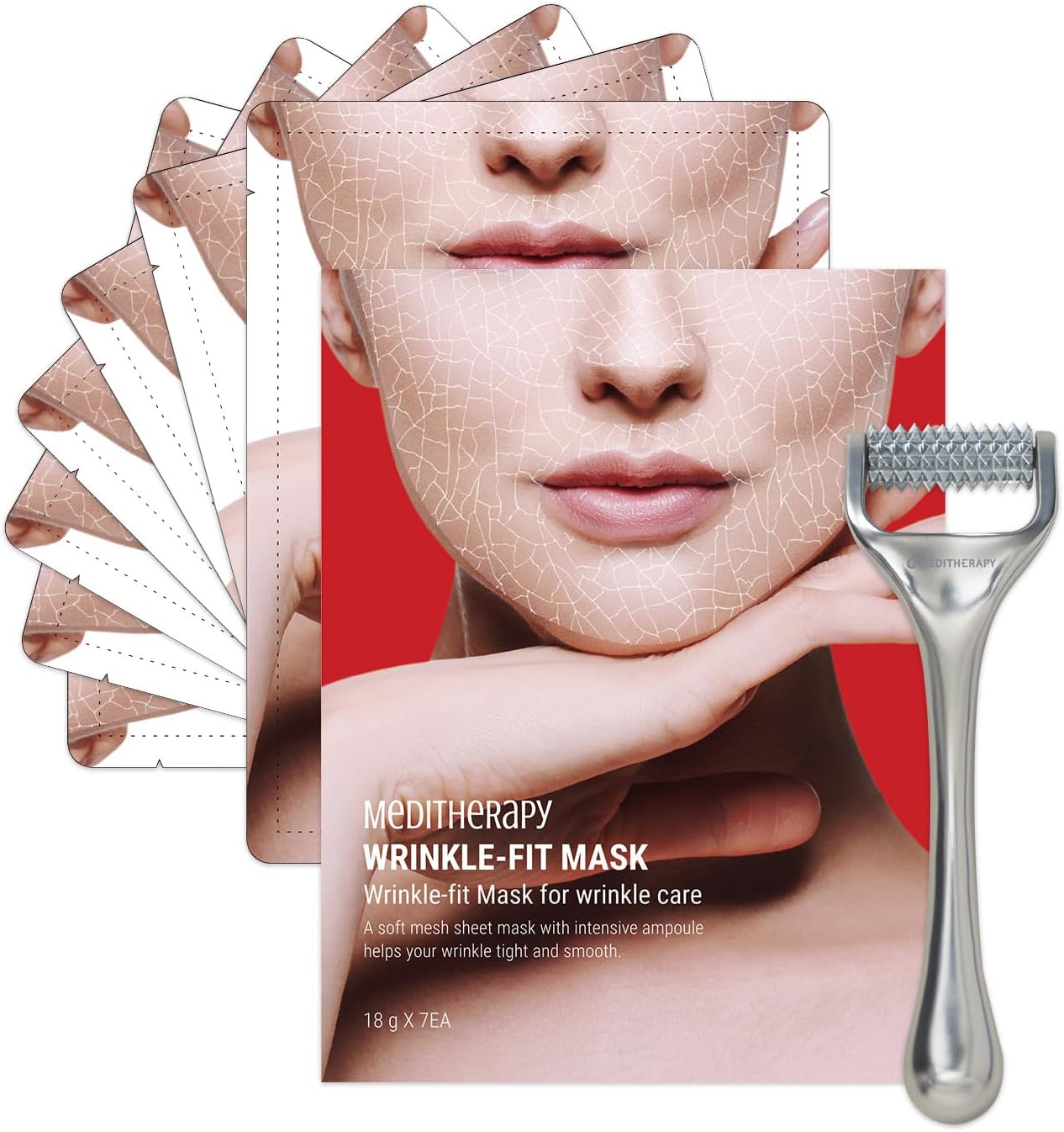 Amazon.com : MEDITHERAPY Wrinkle-fit Mask + Facial Roller, Collagen ...