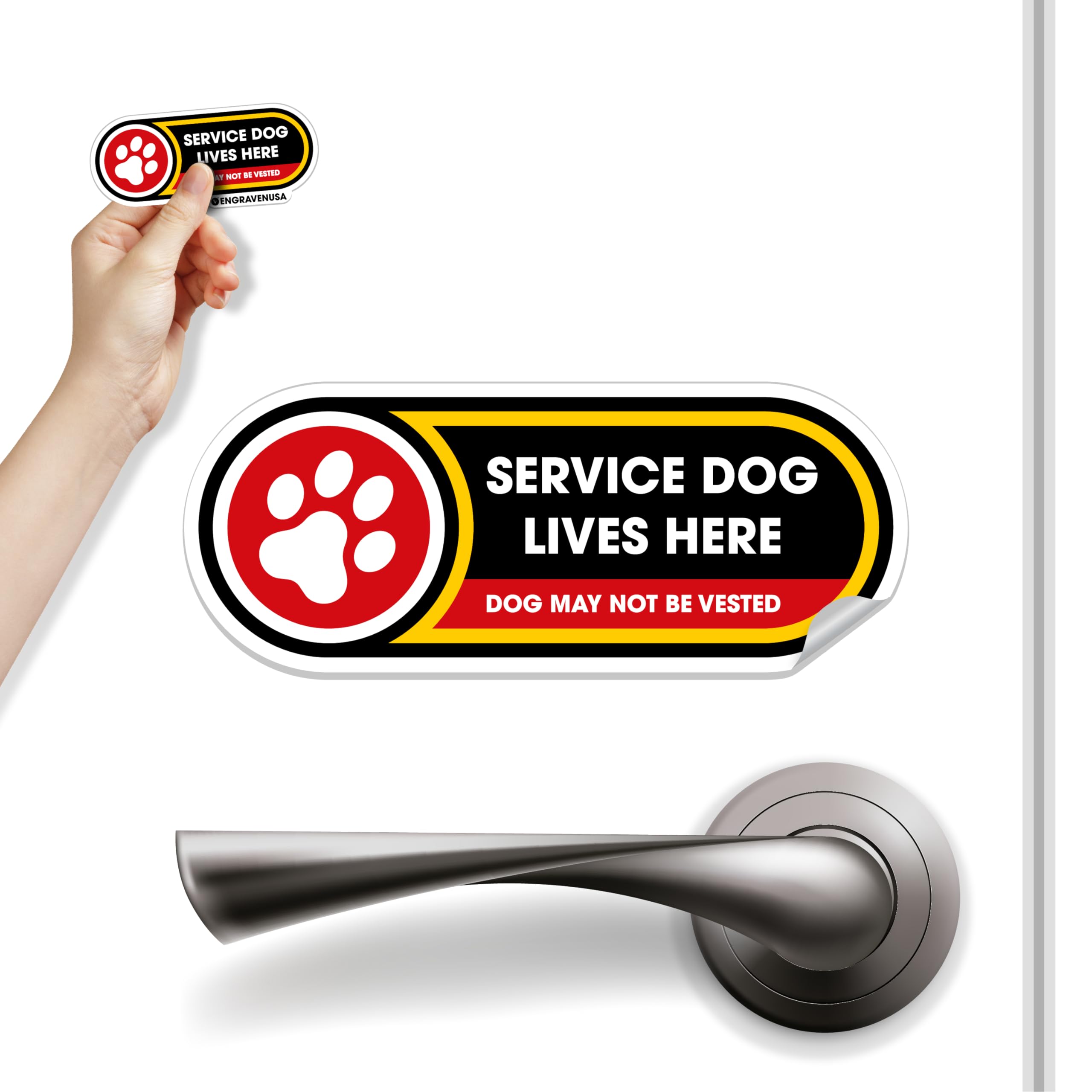 Amazon.com: Service Dog Lives Here Small Sticker | Service Dog May not ...