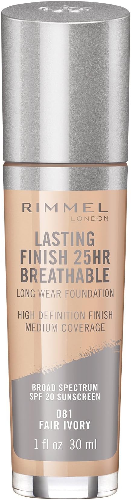 Amazon.com : Rimmel Lasting Finish Breathable Foundation, Fair Ivory, 1 ...