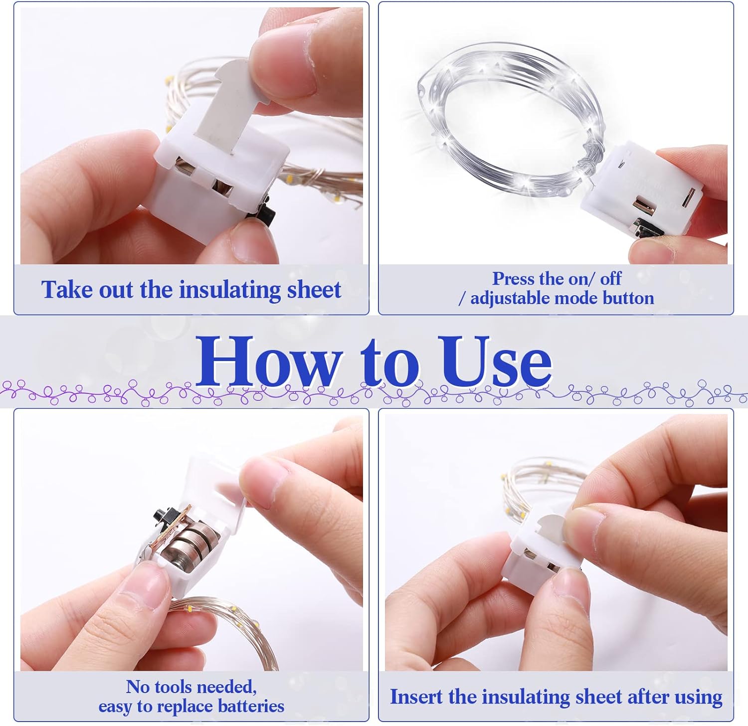 Buy 150 Pack Led Fairy Lights Battery Operated 3 Speed Modes, 7 Ft/ 2 M ...