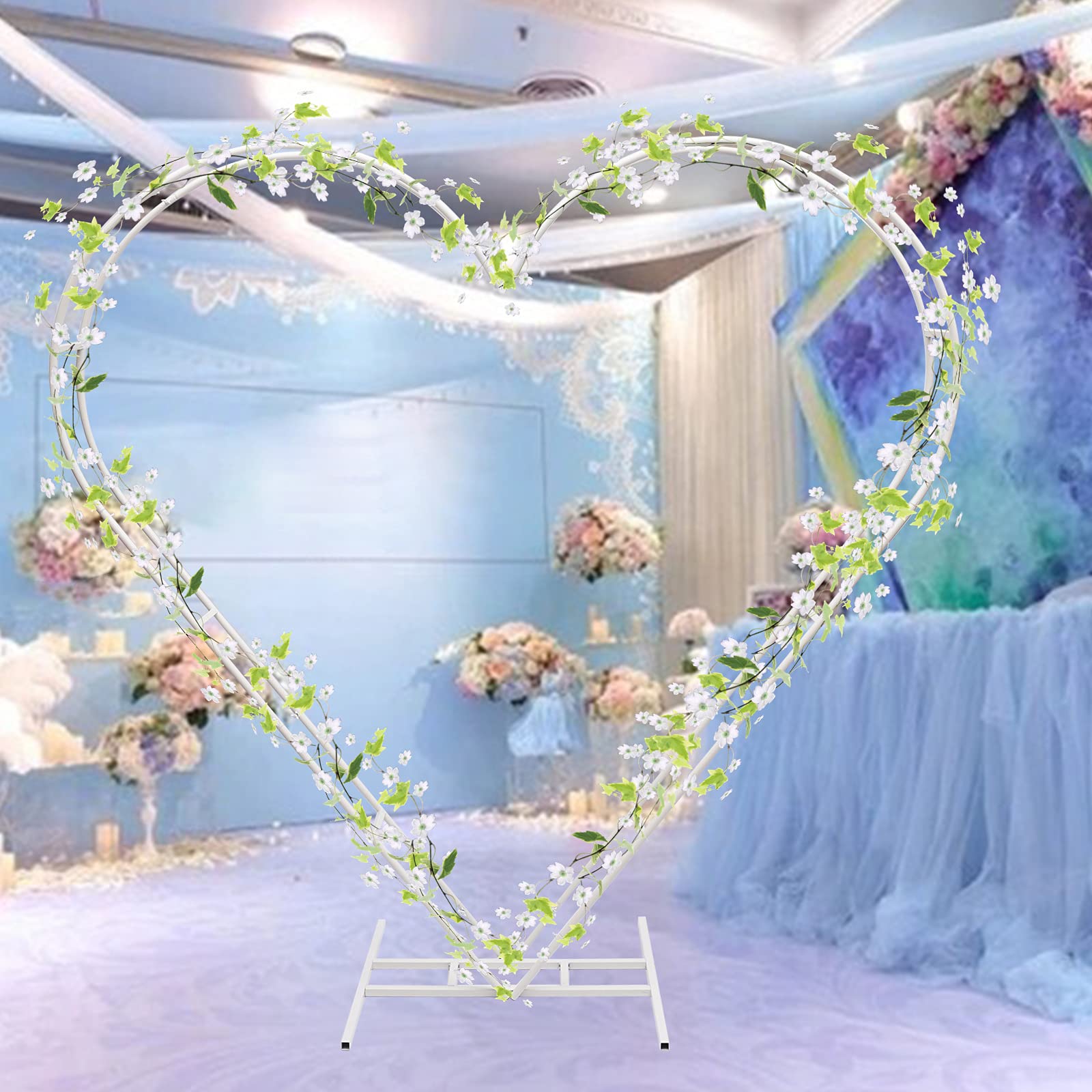 Snapklik.com : H-6.7FT Heart Wedding Arch Backdrop,Metal Wedding Arch ...