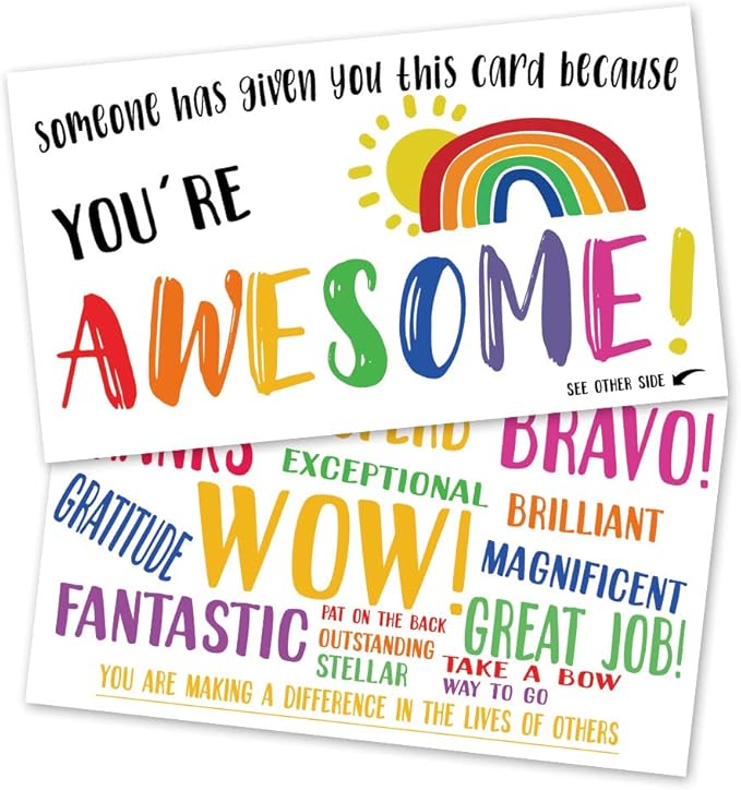 Amazon.com : 50 You Are Awesome Postcards (3.5" x 2"), Kudos ...