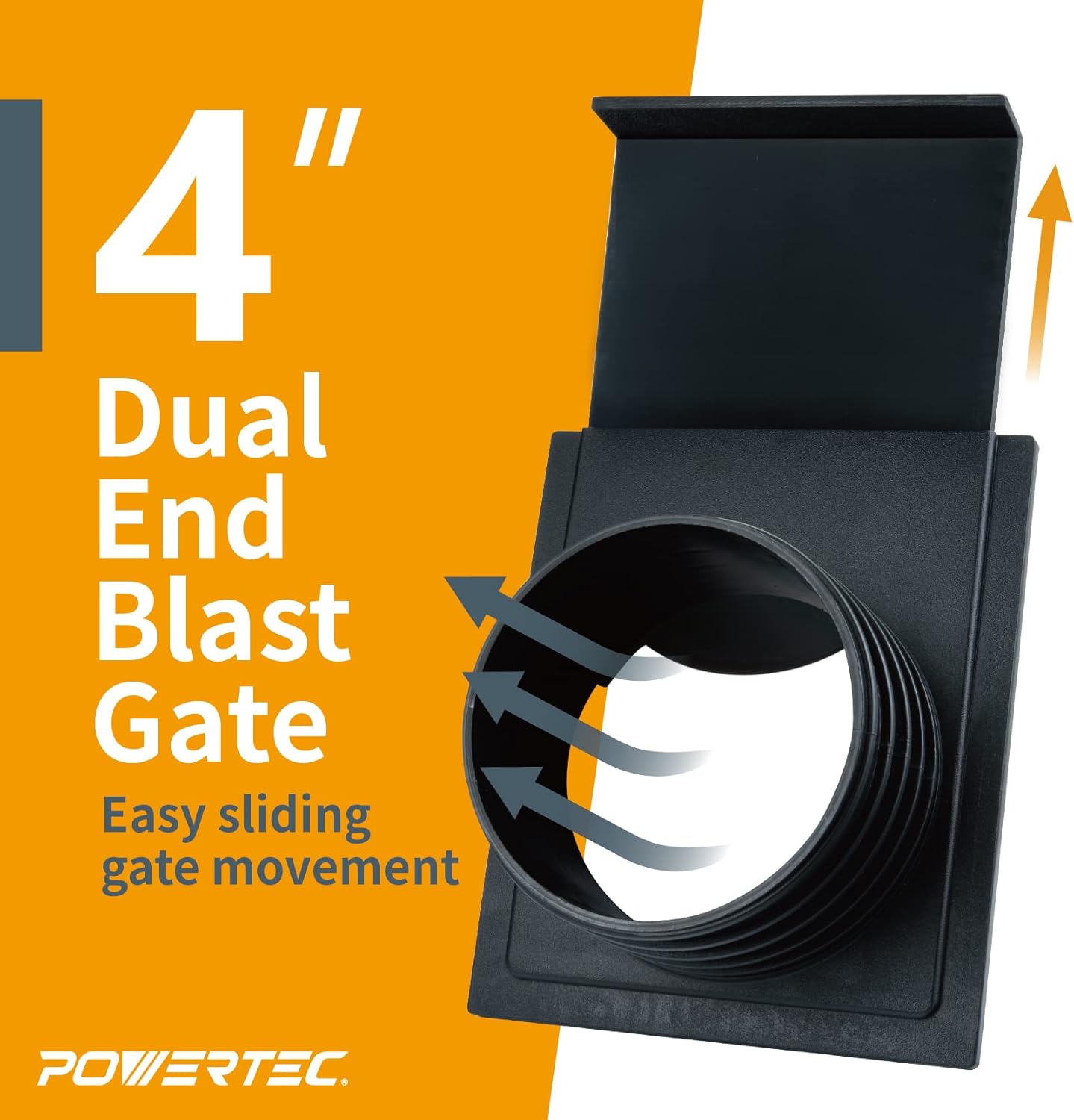 POWERTEC 70287 4 Inch Blast Gate Dust Collection Quick Change Threaded ...