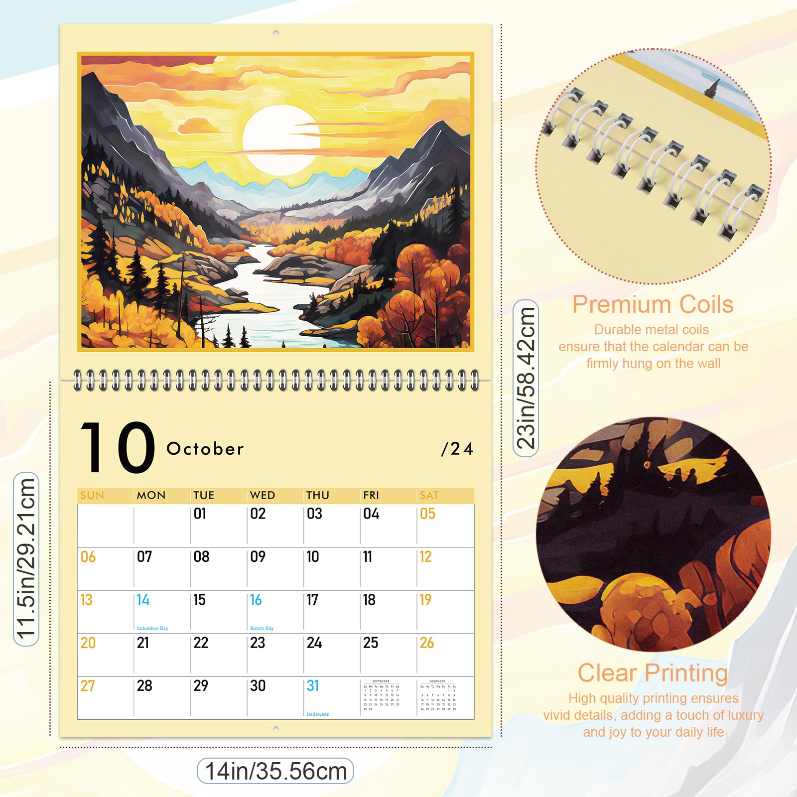 Snapklik.com : GuassLee Wall Calendar 2024-2025, Vertical Art Calendar ...