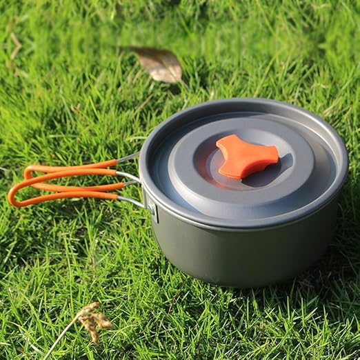 Amazon.com : Portable Camping Cookware Set for 1-2 People, Compact ...