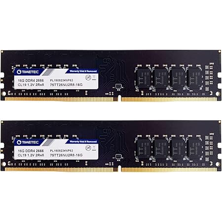 Timetec 32GB KIT(2x16GB) DDR4 2666MHz PC4-21300 Non-ECC Unbuffered 1.2V ...
