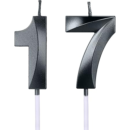 Amazon.com: Black 17th & 71st Birthday Candles for Cakes, Number 17 71 ...