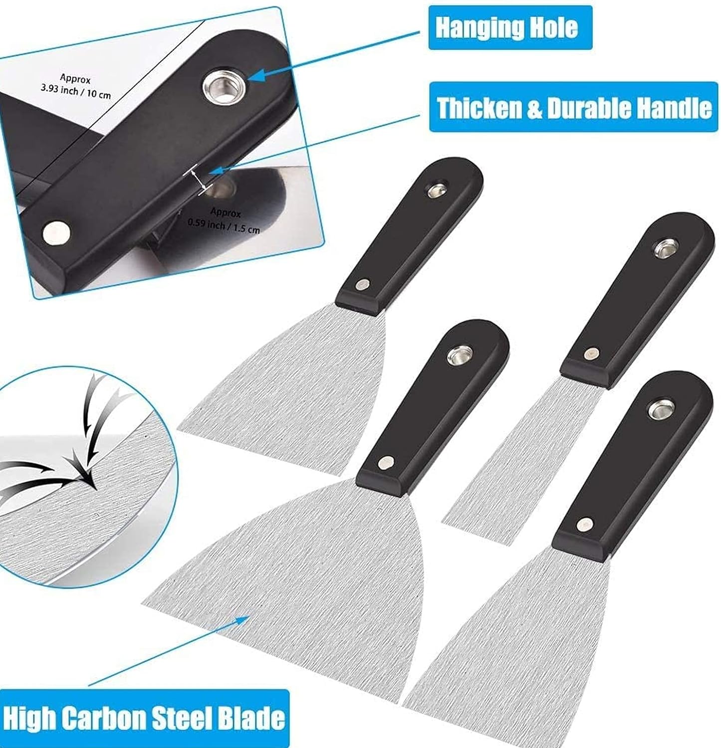 7 PCS Drywall Tools,Putty Knife,Paint Scraper Tool With Storage Bag ...