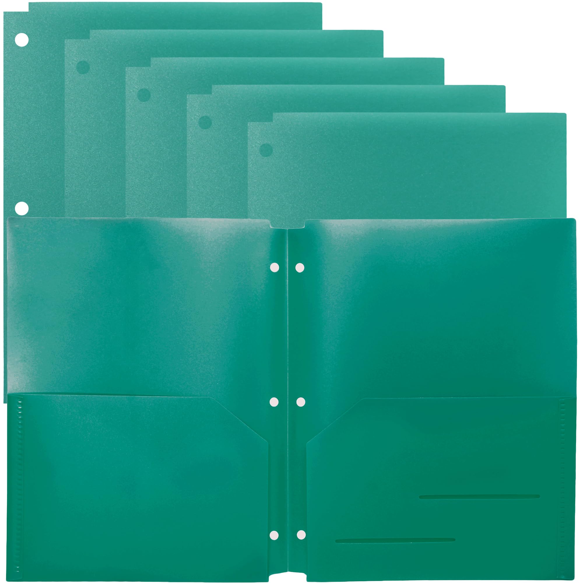 Amazon.com : Youngever 6 Pack Heavy Duty Plastic Two Pocket Folders ...