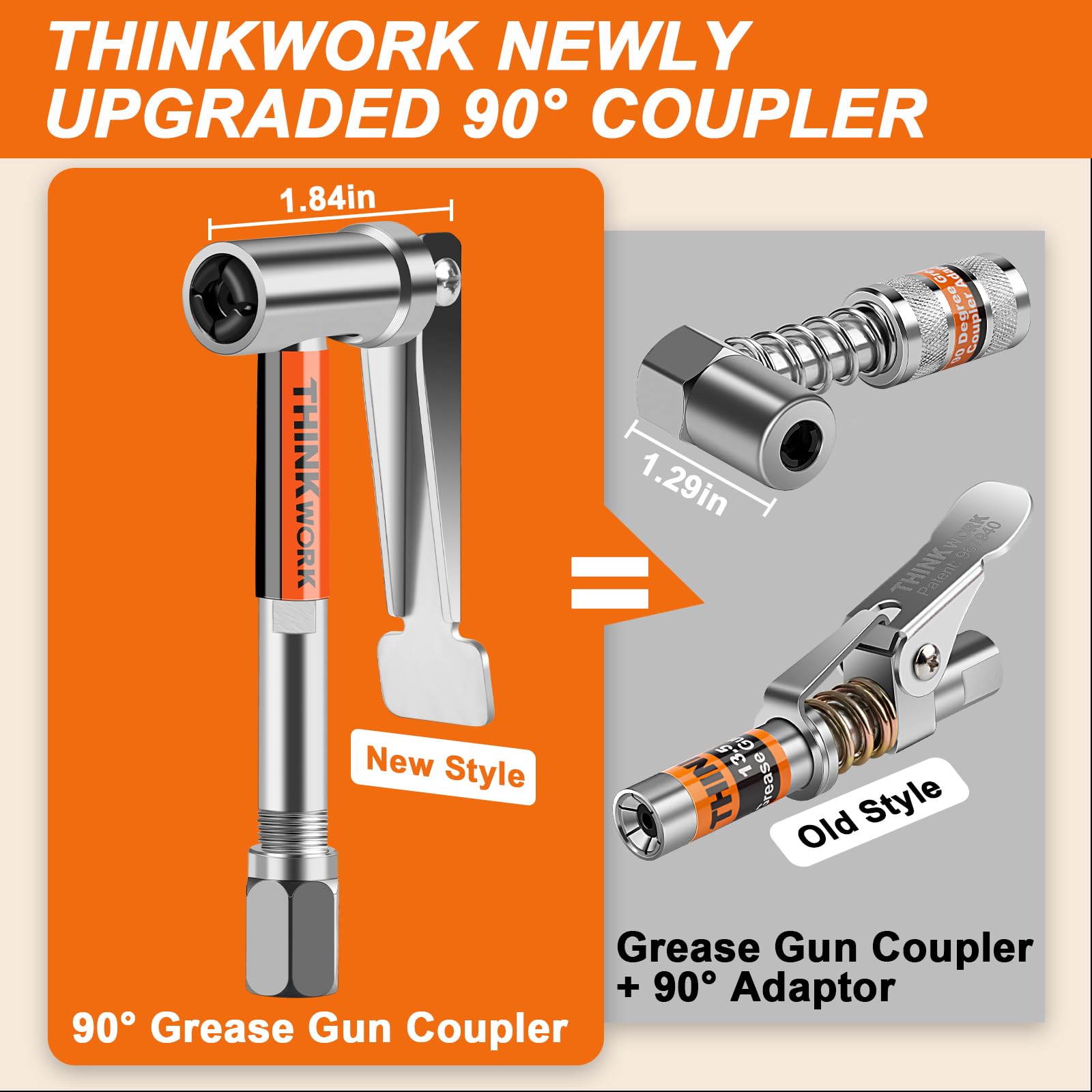 Snapklik.com : THINKWORK Grease Gun Coupler, 90 Degree Grease Gun Tips ...