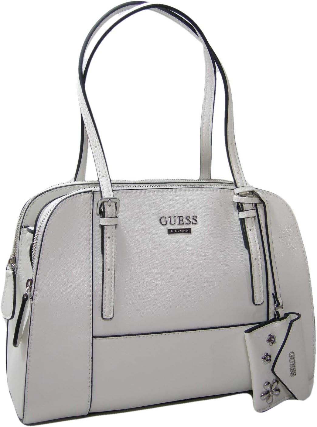 Amazon.com: GUESS New Logo Purse Satchel Hand Bag & Coin FOB White ...
