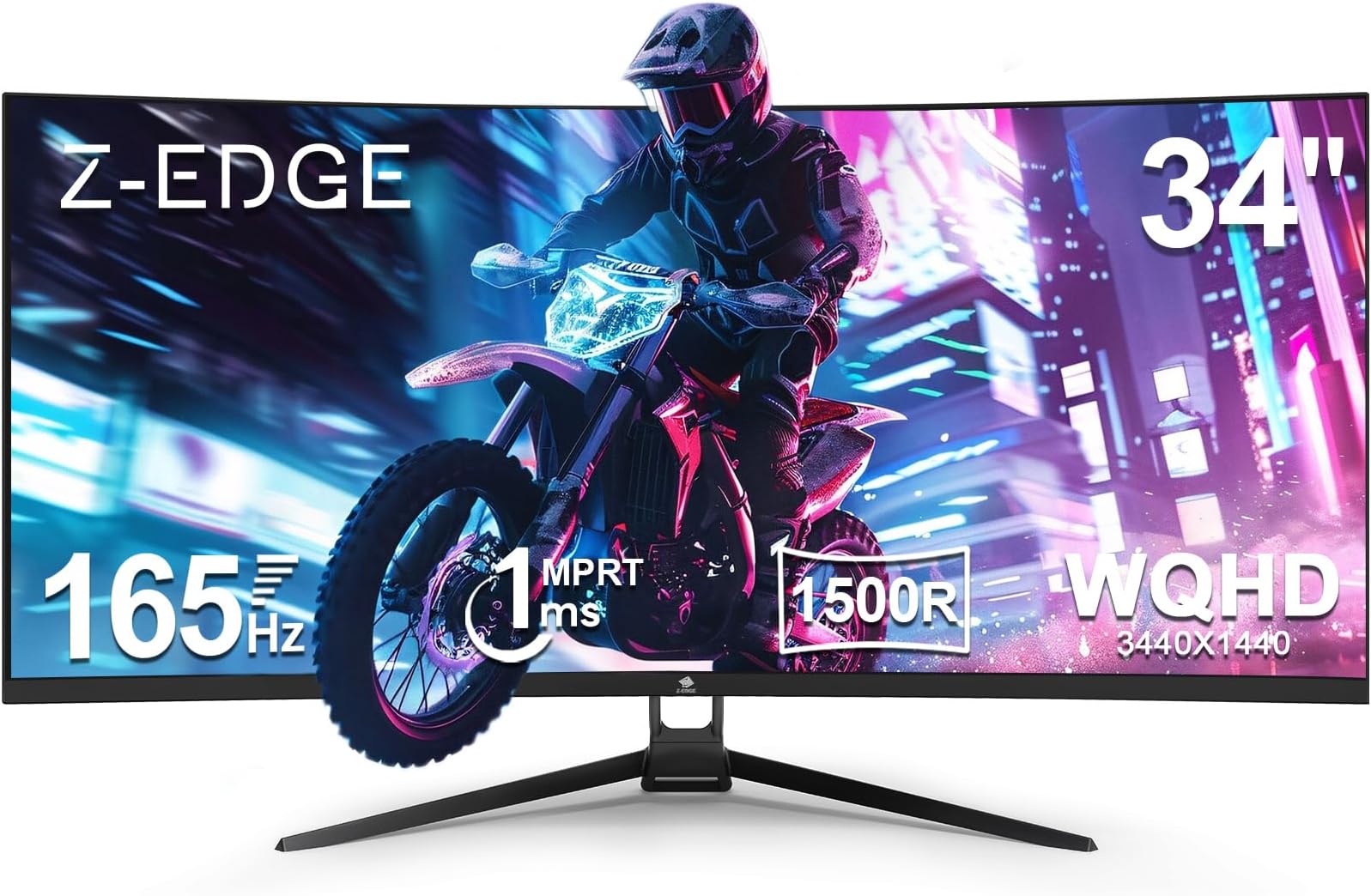 Z-Edge UG34 34" Ultrawide 2K Curved Gaming Monitor with 165Hz Refresh ...