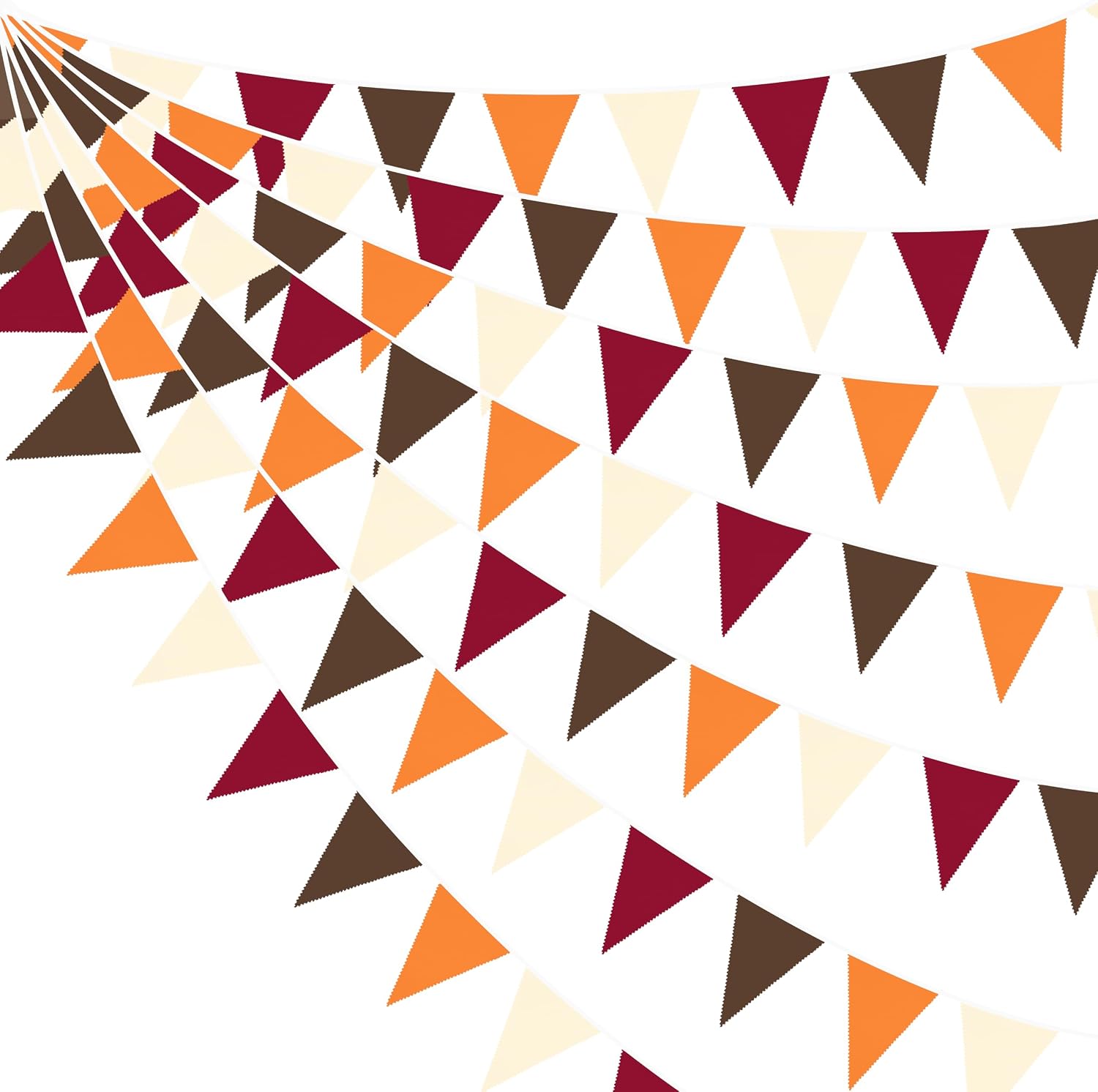 Amazon.com: 32Ft Fall Party Decorations Burgundy Orange Brown Triangle ...