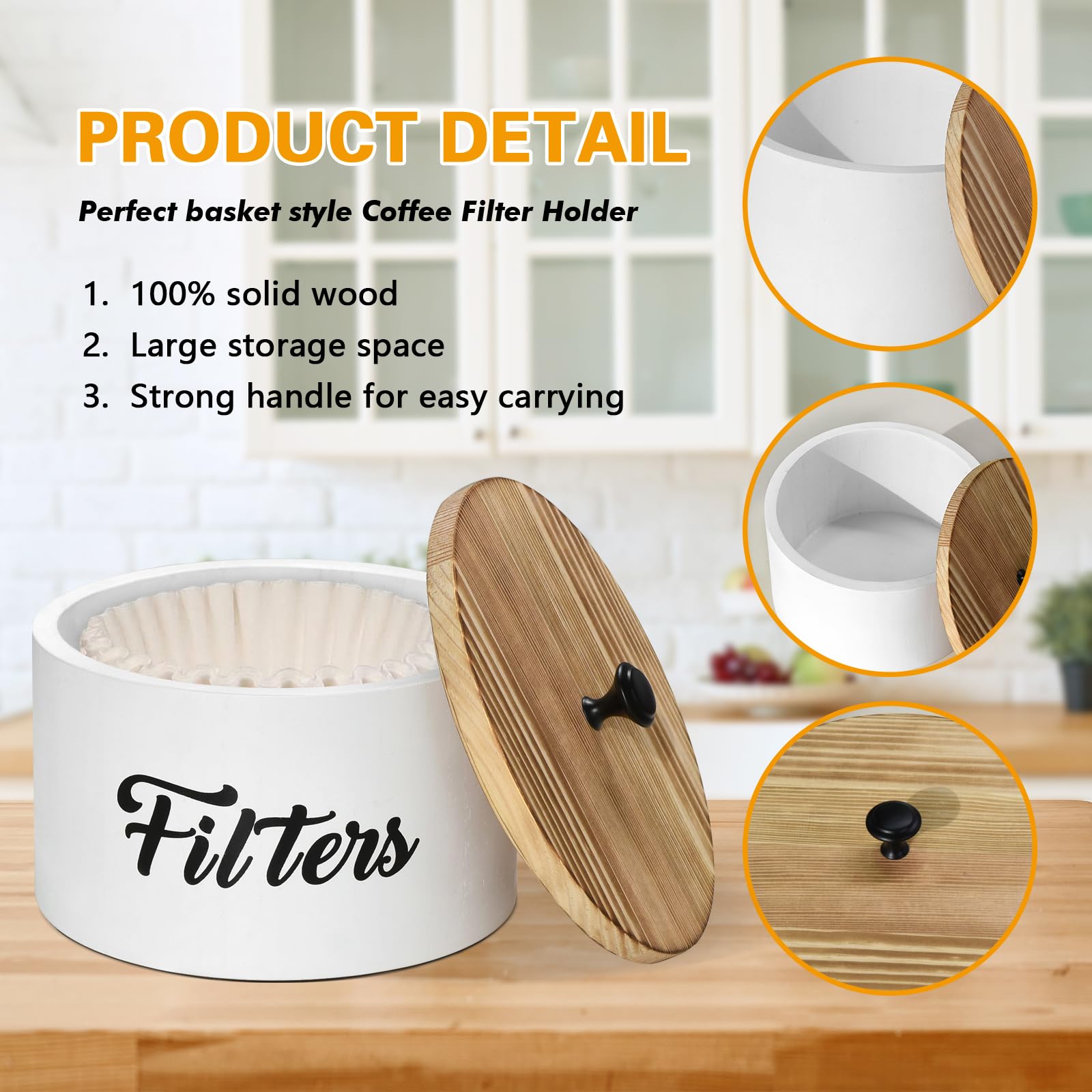 Snapklik.com : ANRXNCY Coffee Filter Holder, Farmhouse White Filter ...