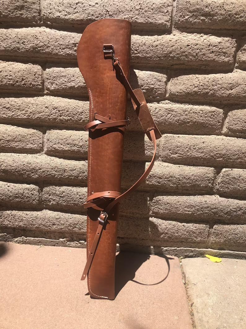 Amazon.com: Leather Rifle Scabbard for Lever Action Carbine Horseback ...