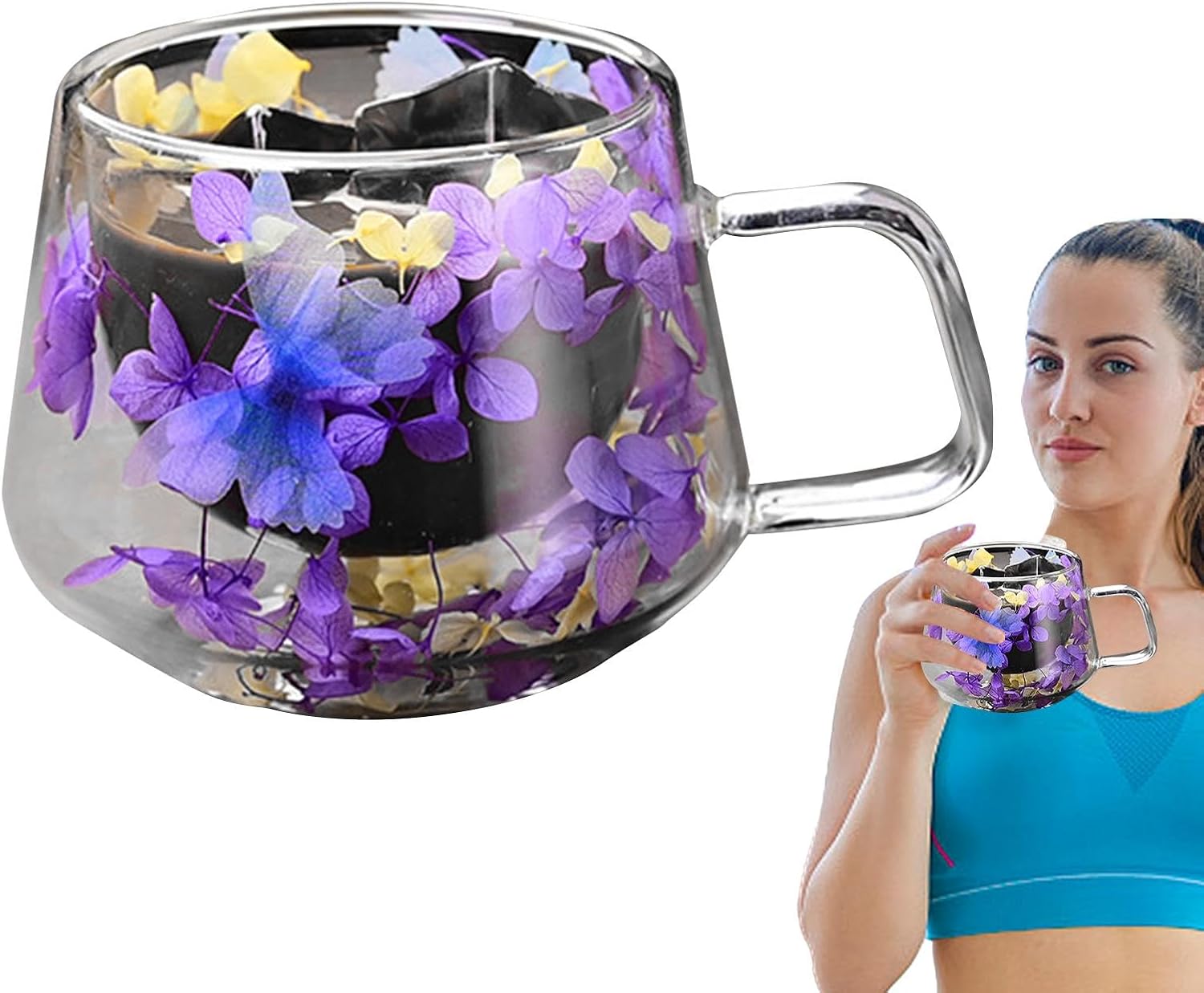 Amazon.com | Insulated Glass Coffee Mug - 200ml Double Wall Glass Cup ...