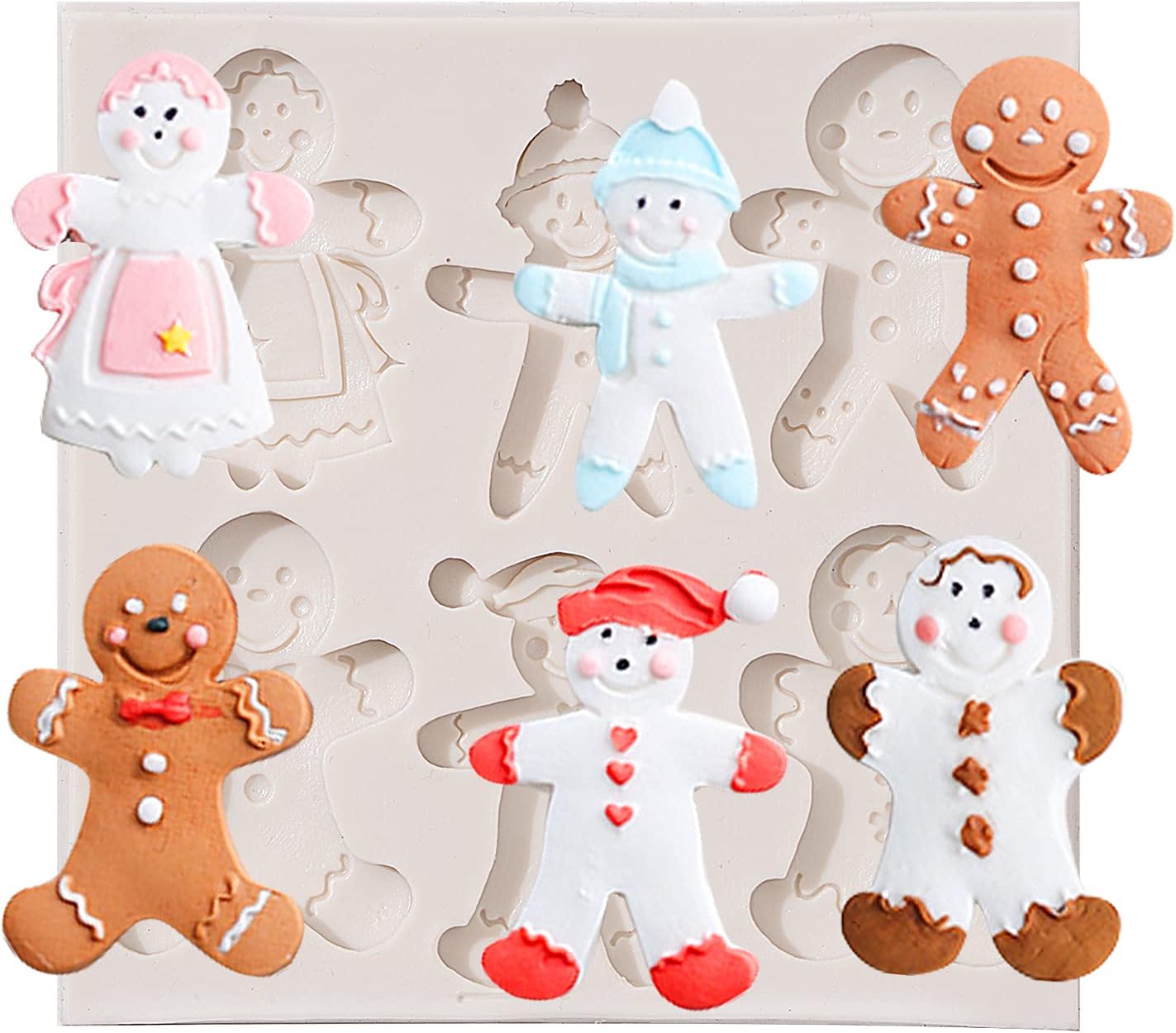 Amazon.com: Christmas Gingerbread Man Fondant Molds,Silicone Chocolate ...