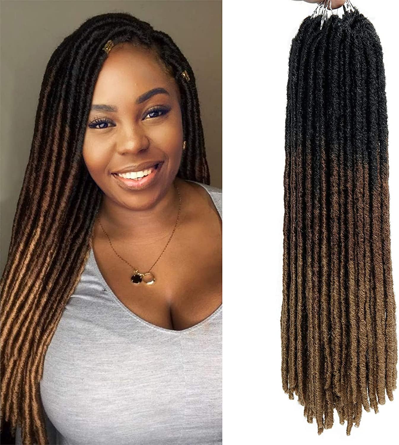 Amazon.com : QRH Faux Locs Crochet Hair 6Packs Goddess Gypsy Locs ...