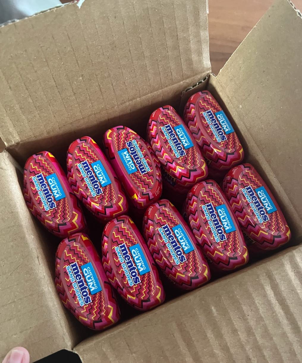 MENTOS GUM Xtrême Carton de 10 bottles de 28 chewing-gums acides - goût ...