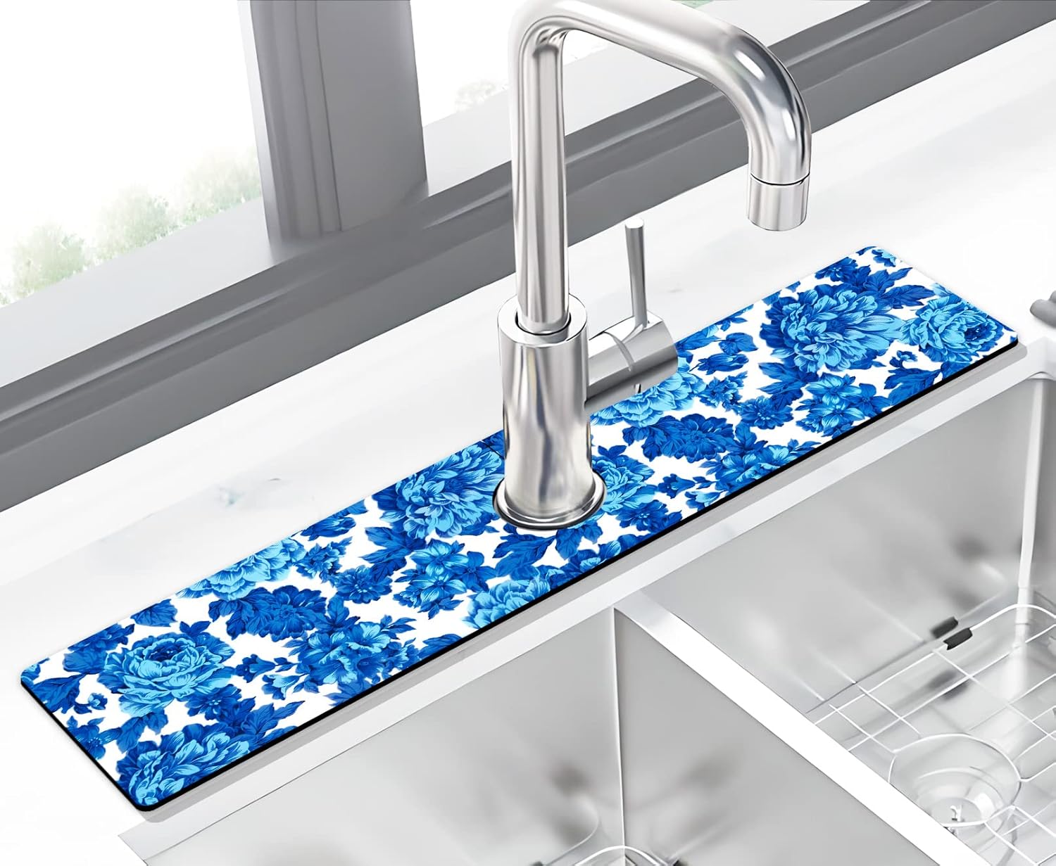 Amazon.com: Kitchen Sink Splash Guard Faucet Mat Super Absorbent Fast ...