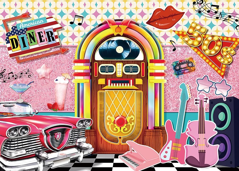 Amazon.com : 50s Retro Rock N Roll Diner Photo Banner Car Sock Hop ...