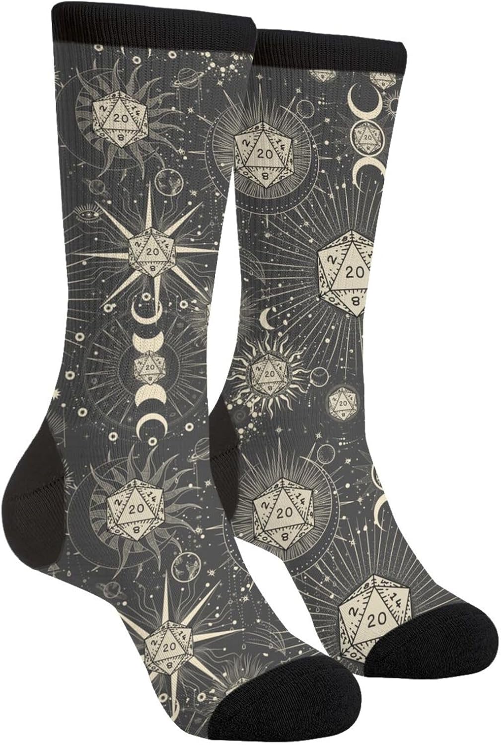 Amazon.com: Yaateeh Moon Phase Funny Novelty Socks Unisex Crazy Crew ...
