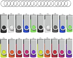 Amazon.com: Flash Drives 4GB 20 Pack, Wooolken USB 2.0 Thumb Drives with Keychains Memory Stick ...