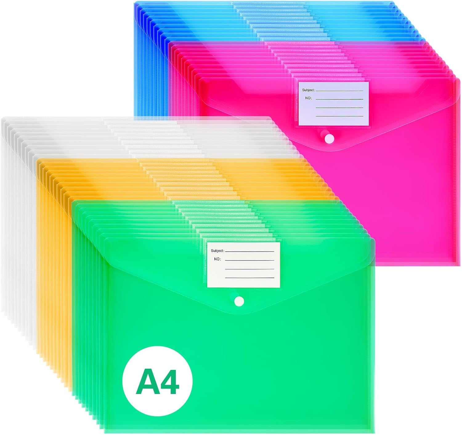 Amazon.com : iBune 50pcs Plastic Envelopes Plastic File Folders for ...