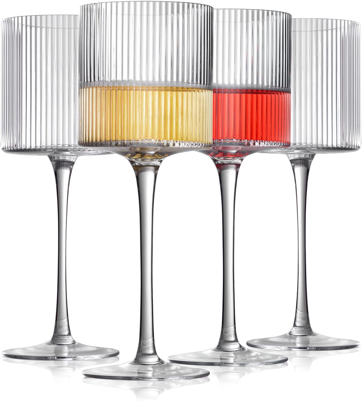 Amazon.com | Square Wine Glasses Set of 6-13.4 Oz Hand-Blown Crystal ...
