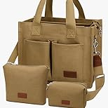 Amazon.com: KKXIU Large Canvas Tote Bag for Women with Zipper and Compartments Crossbody Work ...