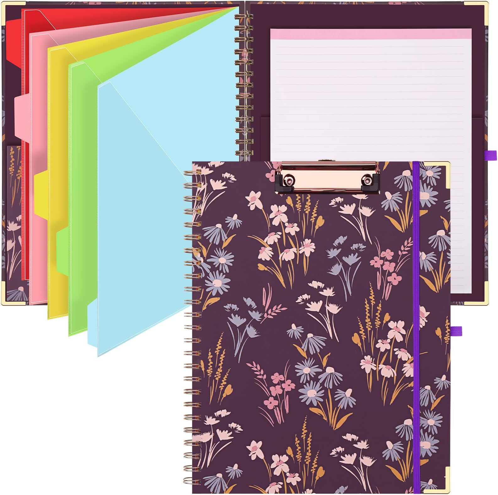 Amazon.com : HWPRATO Clipboard Folio with Refillable Lined Notepad for ...