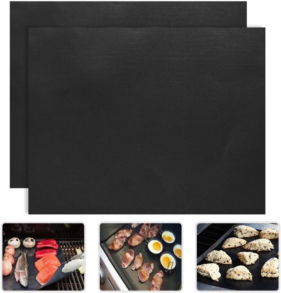 Amazon.com: ZENQAI 2 Piece of BBQ Grill Mat Baking Mats Nonstick ...