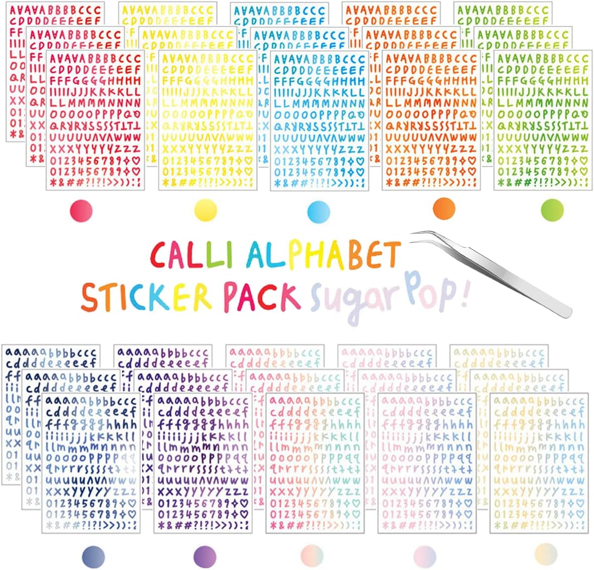 Amazon.com: 30 Sheets Alphabet & Number Stickers - Colorful Adhesive ...