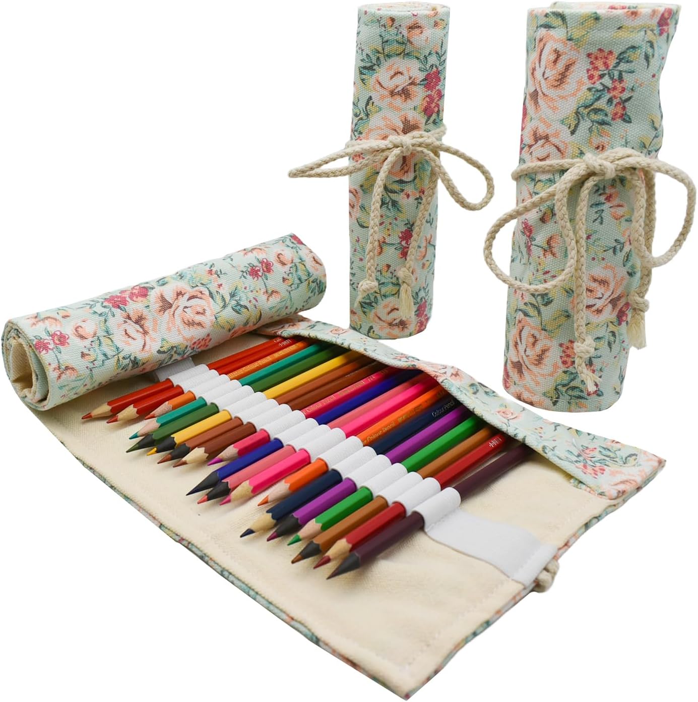Amazon.com: Maydahui 24/48/72 Slots Colored Pencil Wraps Canvas Pencils ...