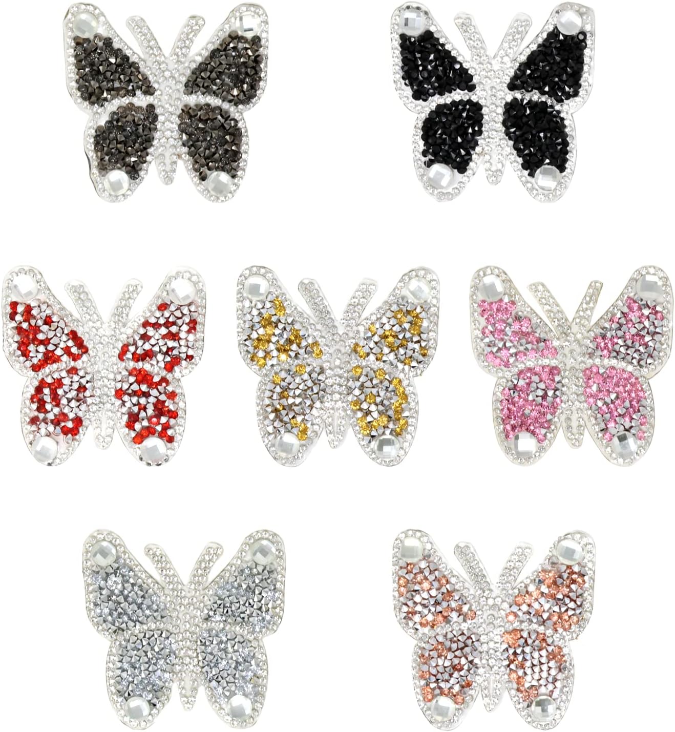 Amazon.com: Honbay 7PCS Butterfly Rhinestone Patches Appliques ...
