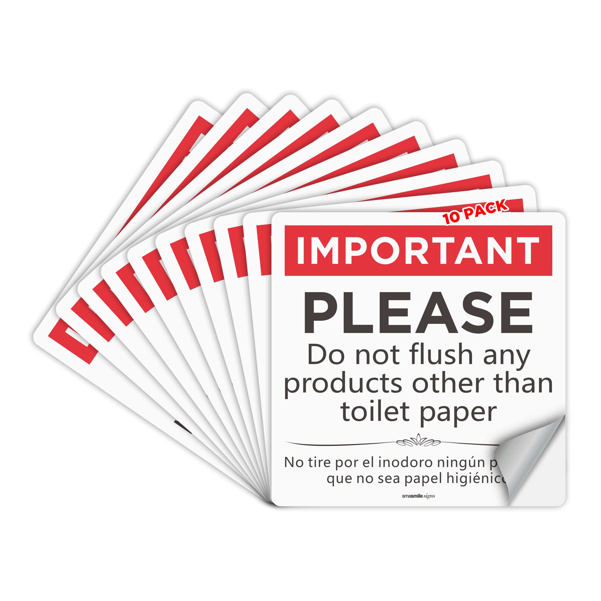 Snapklik.com : Please Do Not Flush Sign Stickers 10 Pack 6" X 6" Please ...