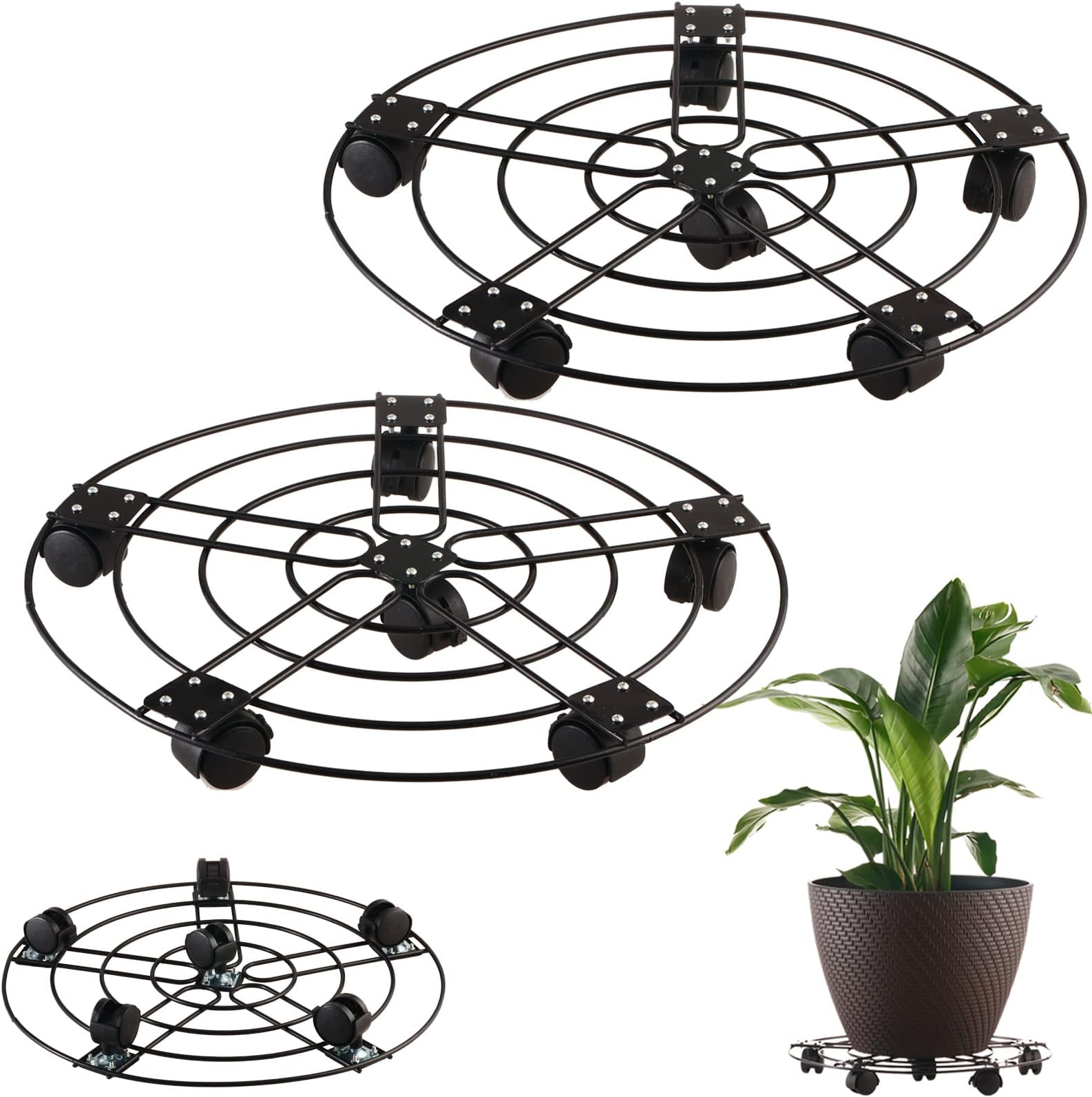 Amazon.com: 5 Pack Plant Caddy with Wheels Heavy Duty 16 Inch Large ...