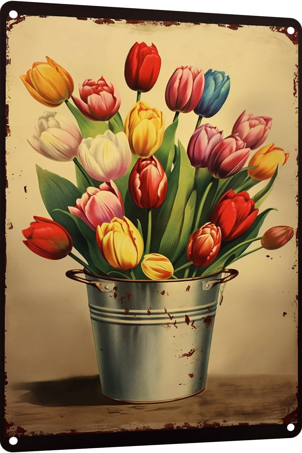 Amazon.com: TopPacific 12x8 inches Vintage Metal Tin Sign, Tulip ...