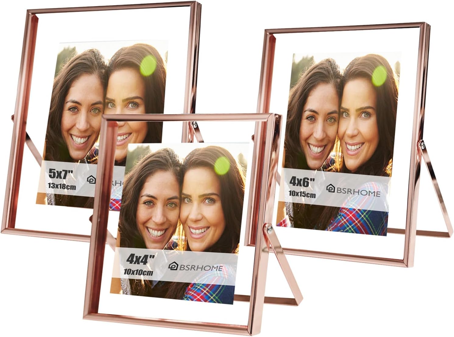 Amazon.com - BSRHOME 5x7, 4x6, 4x4 Floating Picture Frames with Glass ...