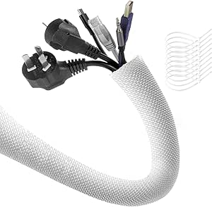 Amazon.com: AGPTEK Cable Sleeve Cover, 10ft - 4/5 inch Dog Cat Cord ...