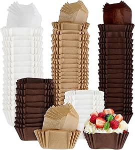 Amazon.com: Layhit 900 Pcs Mini Square Cupcake Liners Bulk Disposable ...