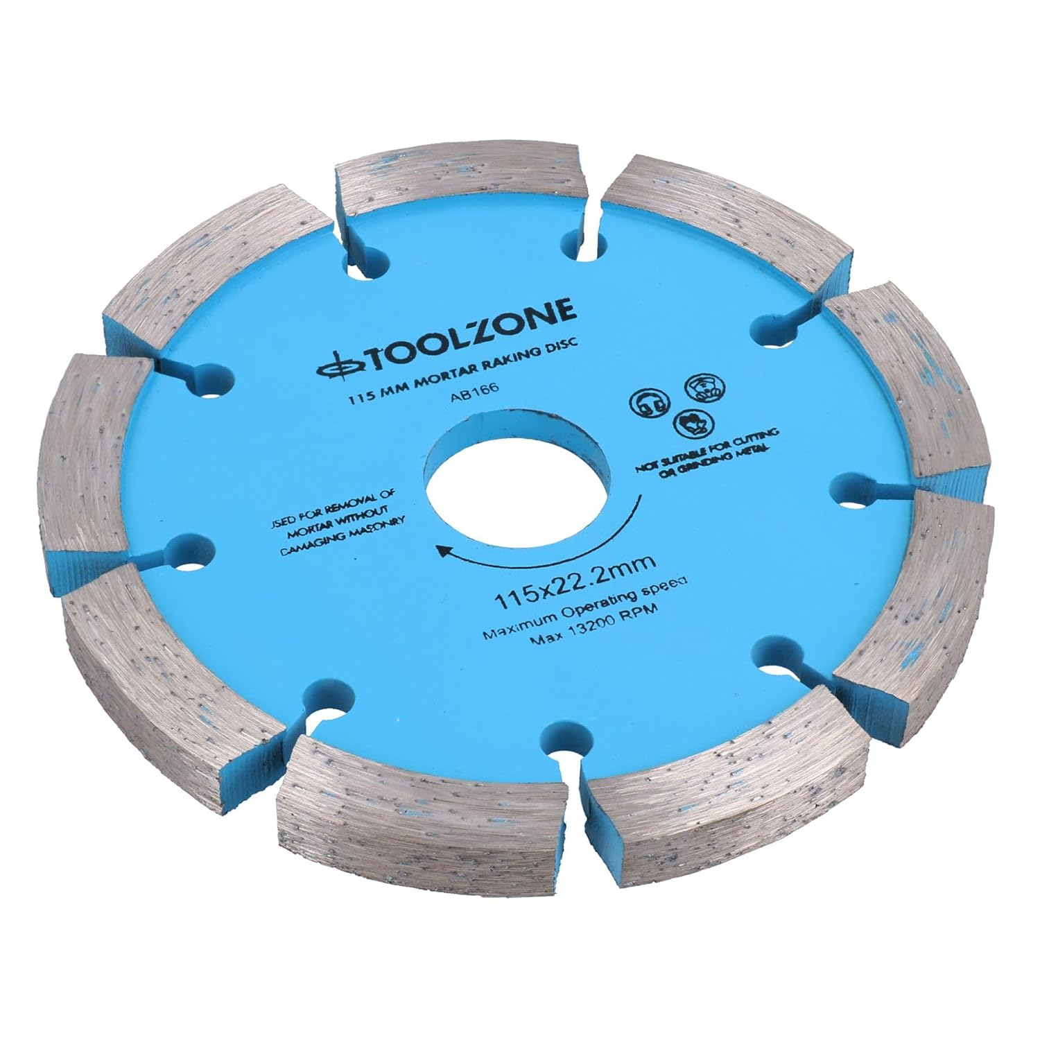 Toolzone 115mm x 8mm Diamond Tipped Mortar Raking Disc Masonry Blade 4 ...