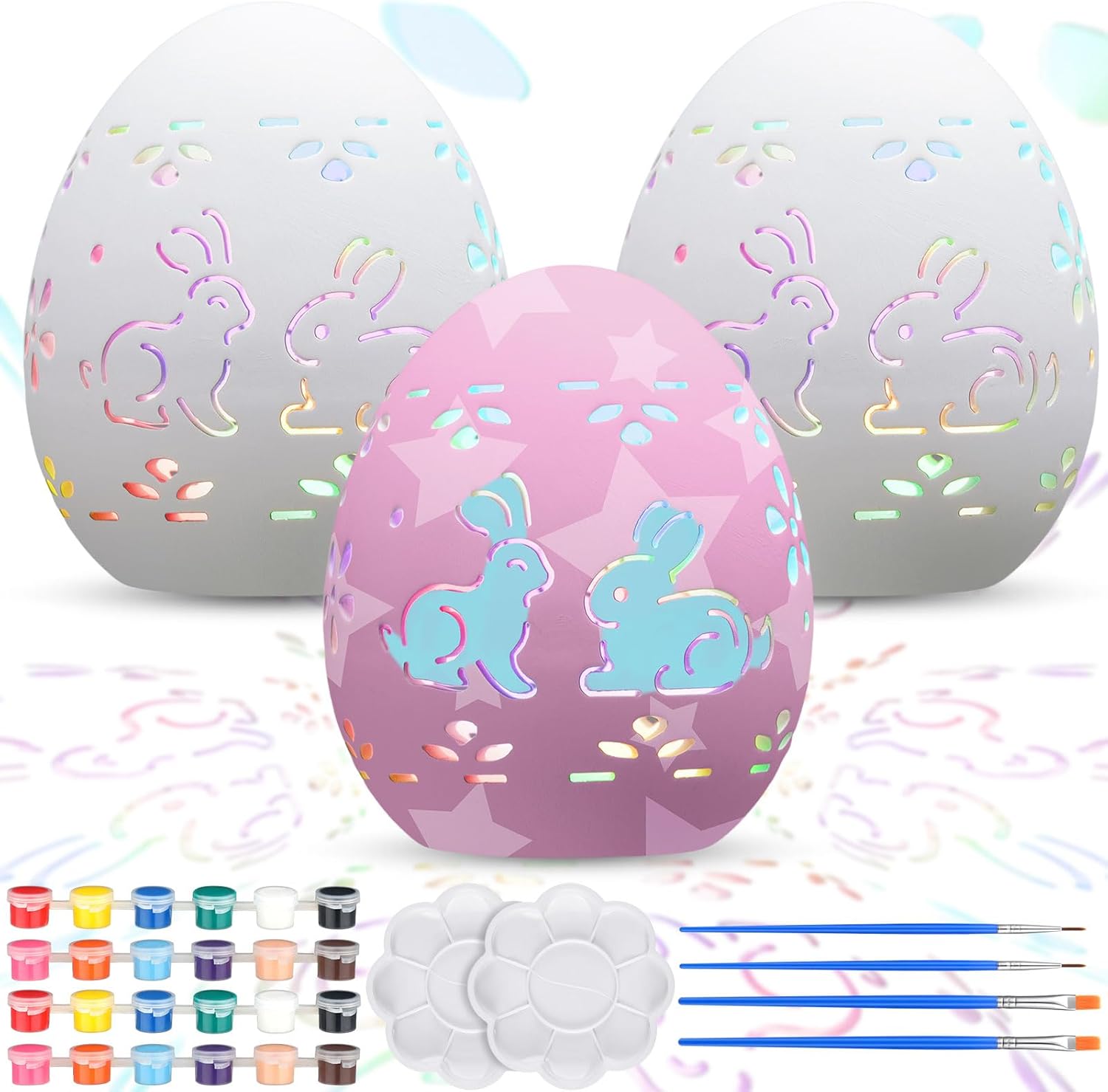 Amazon.com: Baquler 11 Pcs Easter Paint Your Own Ceramic Easter Egg ...