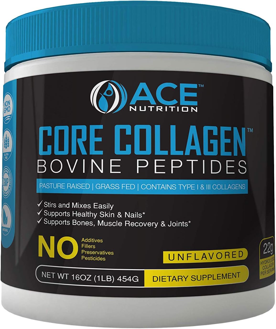 Amazon.com: ACE NUTRITION Collagen Peptides Core Collagen Powder Bovine ...