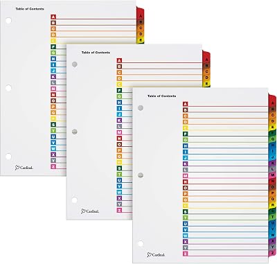 Cardinal A-Z Tab Dividers for 3 Ring Binders, Nepal | Ubuy
