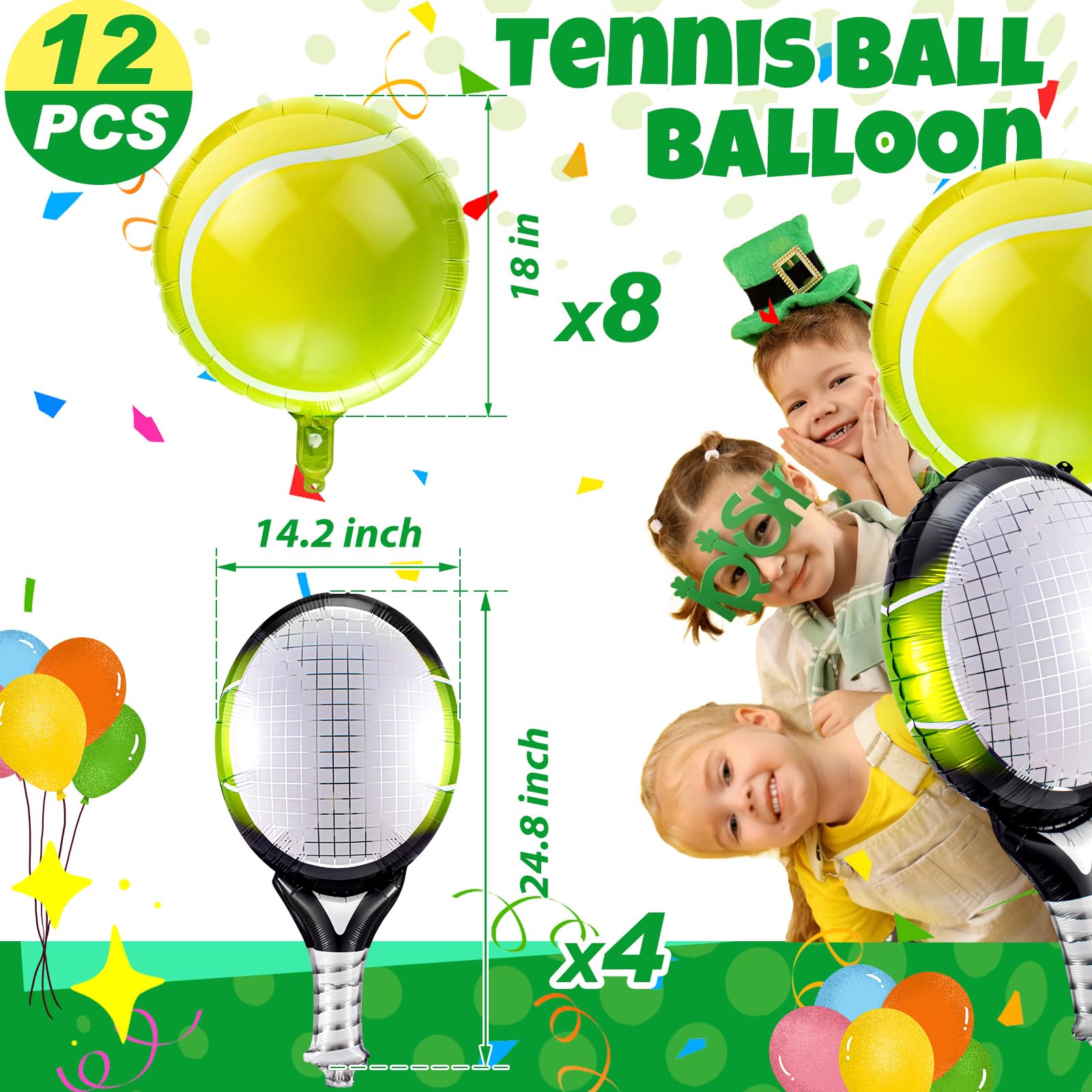 Snapklik.com : 12 Pieces 18 Inch/25 Inch Tennis Balloons, Racket ...