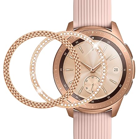 Amazon.com: Dsytom Compatible with Galaxy Watch 42mm Band Women+ Bezel, 20mm Jewelry Watchband ...
