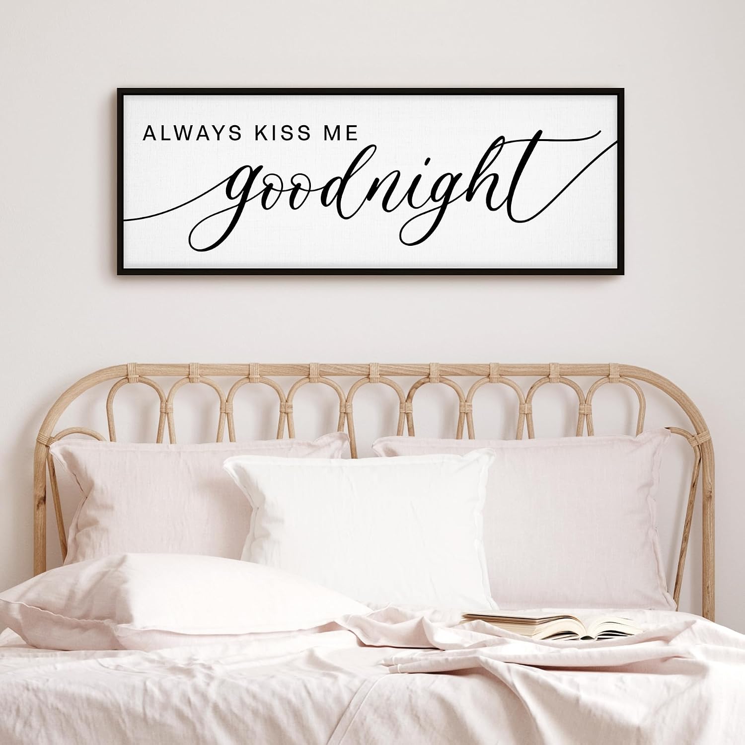 Amazon.com: GraceView Goodnight Framed Canvas Wall Decor (Black) : Home ...