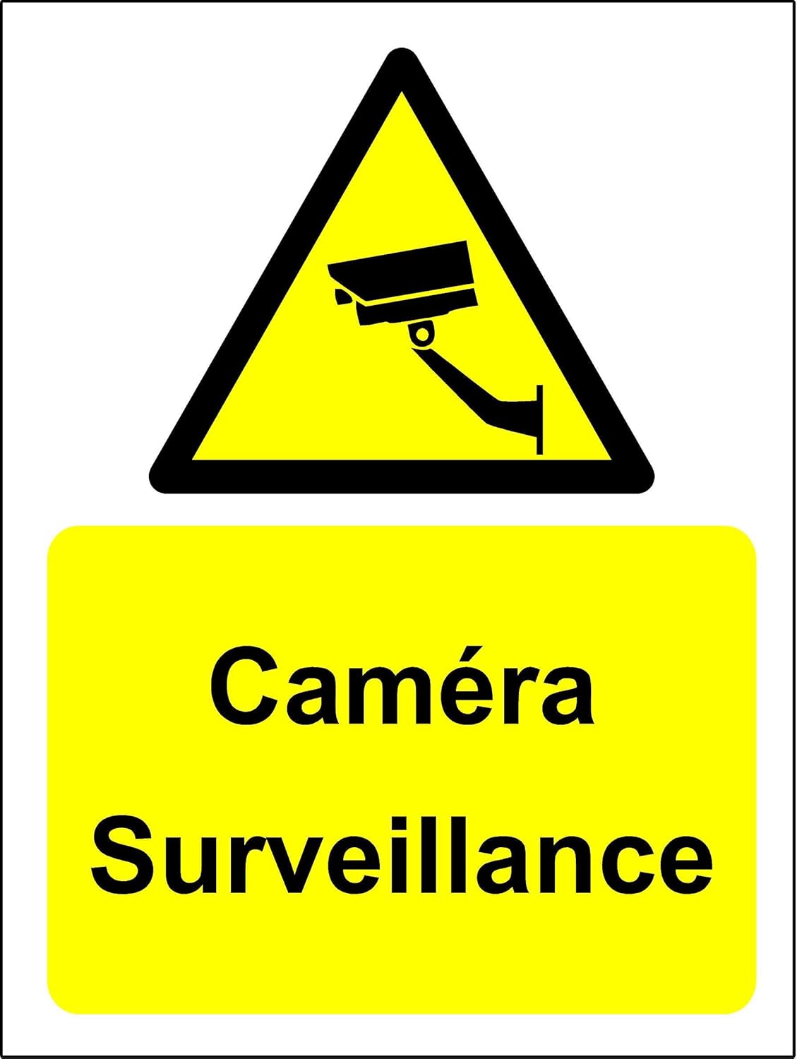 Caméra de Surveillance Sign - Autocollant 150mm x 100mm : Amazon.fr ...